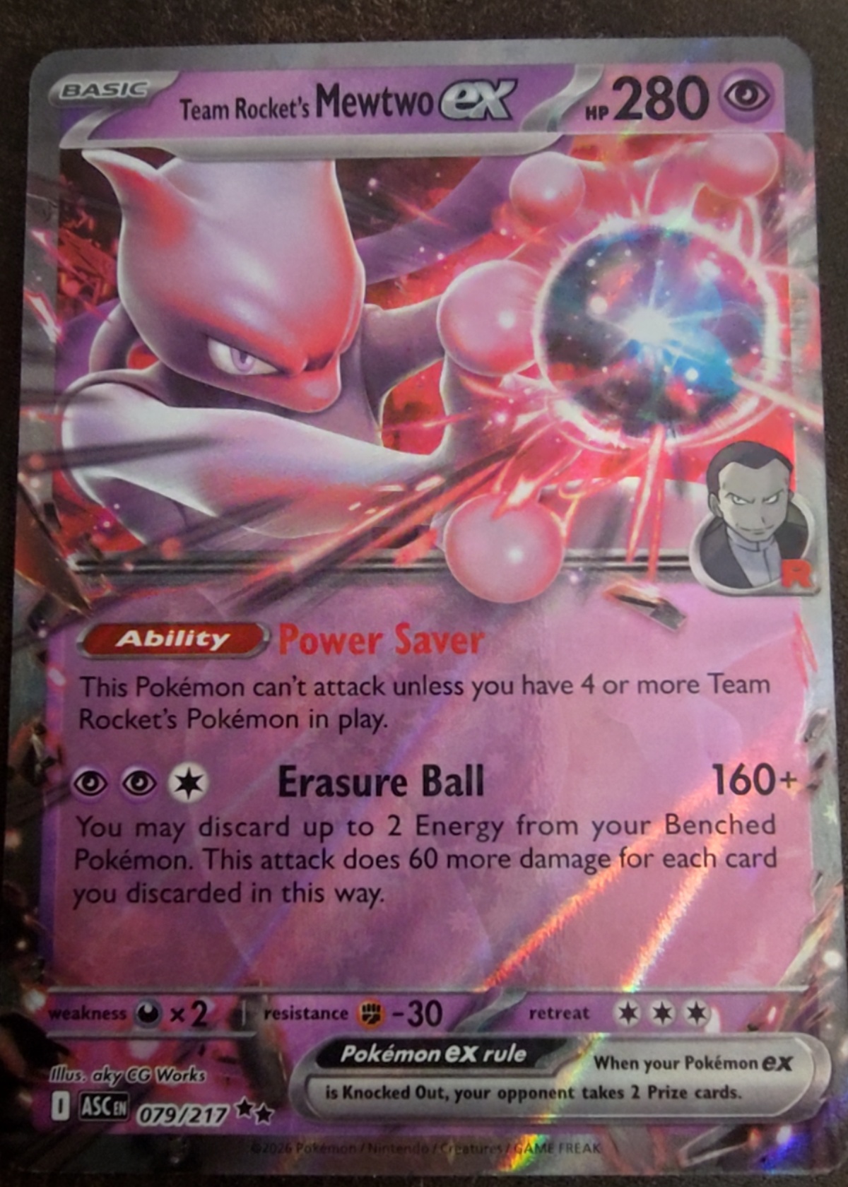 Team Rocket's Mewtwo ex - Grade 8.5 - Ascended Heroes #079/217 | TCGrader